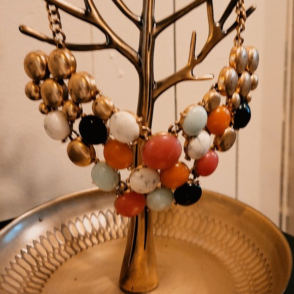 J. Crew | Jewelry | Jcrew Multistone Statement Necklace Goldtone ...